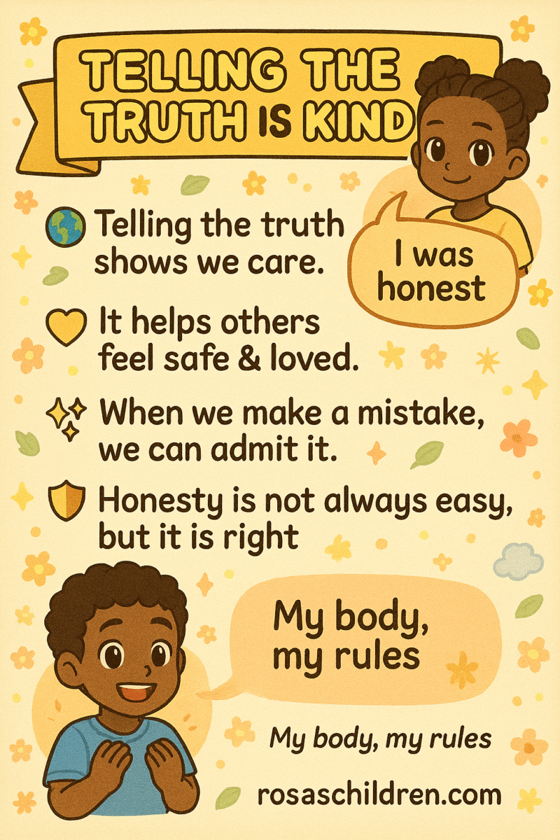 Telling the Truth is Kind w/Printable - Rosa's Children